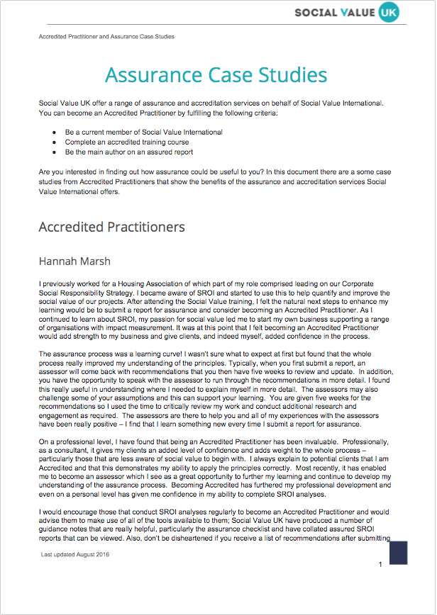 Accredited Practitioners Case Studies - Social Value UK