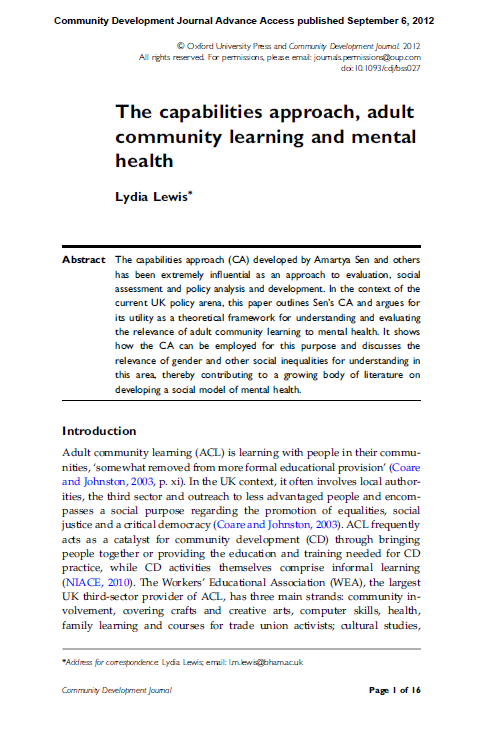 The capabilities approach