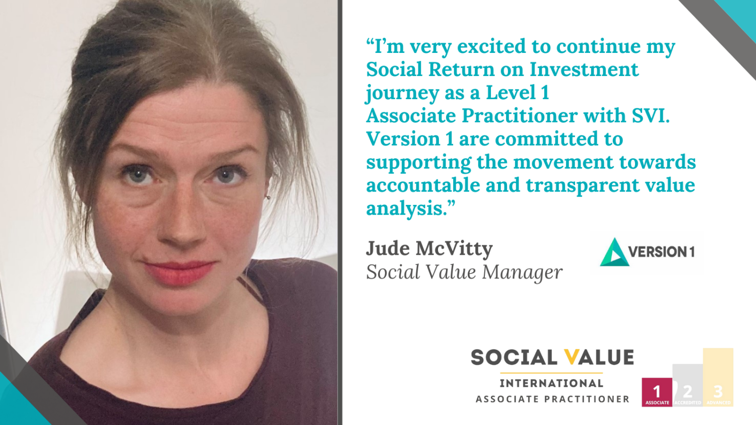 Jude McVitty now a Level 1 Associate Practitioner - Social Value UK