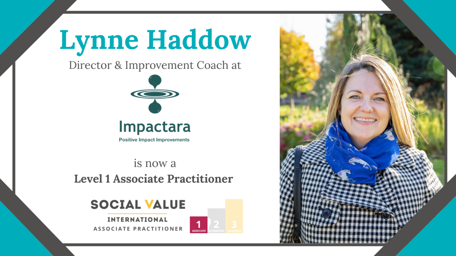 Announcing Lynne Haddow as a Level One Associate Practitioner! - Social Value UK